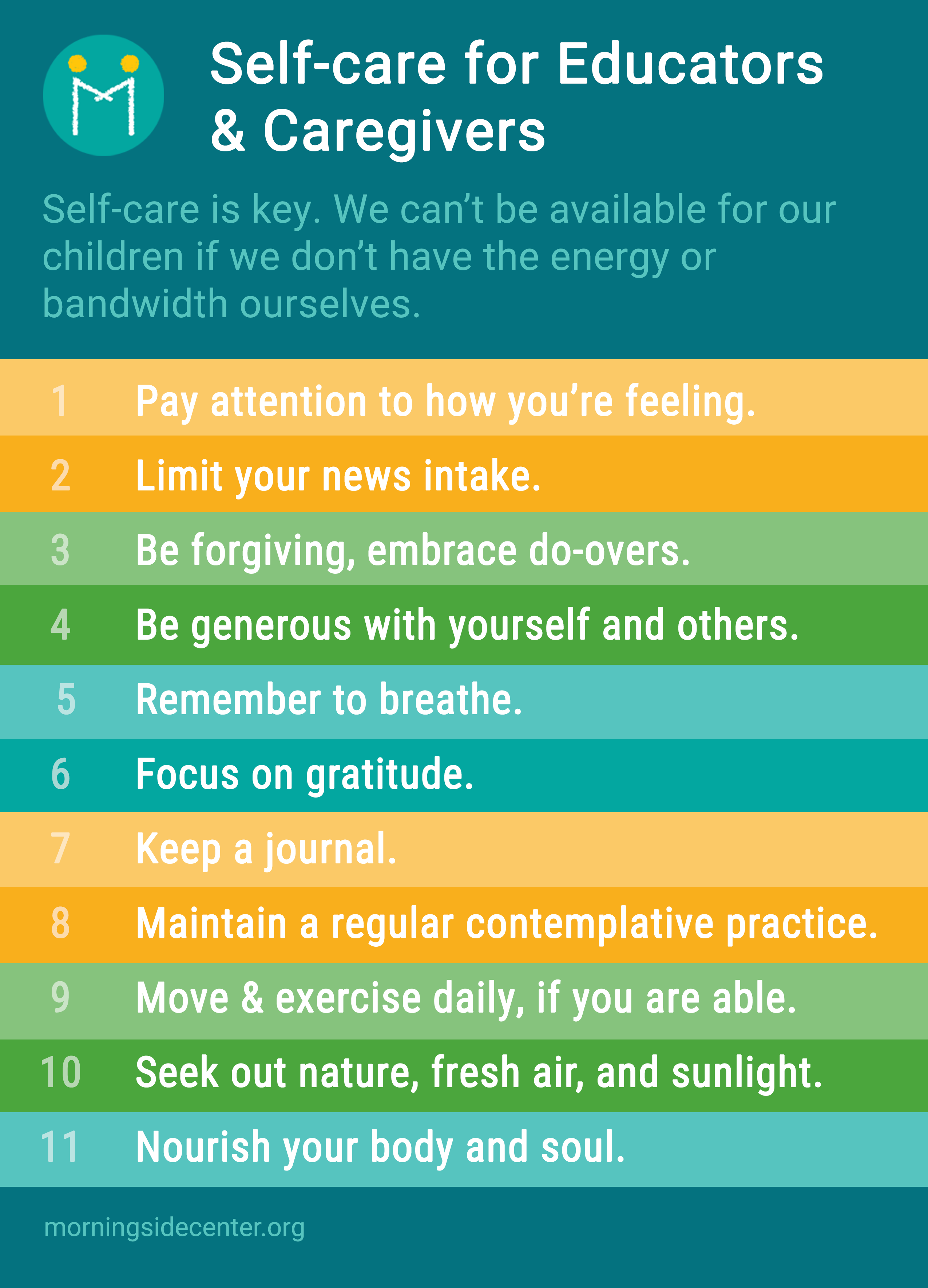 Self-Care for Educators & Caregivers | Morningside Center for Teaching ... Self-Care for Educators & Caregivers | Morningside Center for Teaching ...